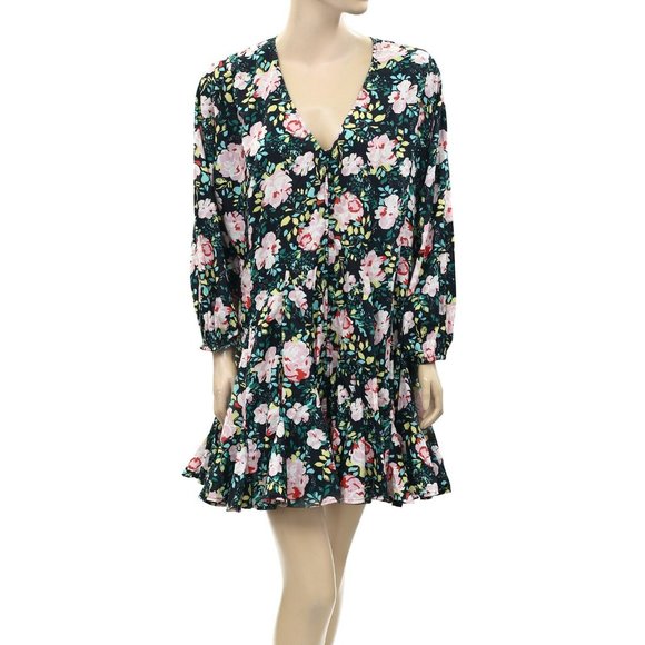 Uterque | Dresses | Uterque Zara Floral Printed Mini Dress Buttondown Babydoll Swing S26 New ...
